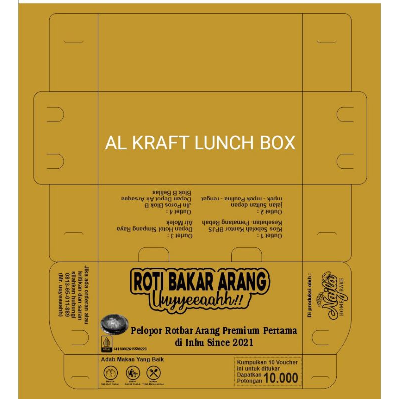 Jual Dus Roti Bakar Custom "Roti Bakar Arang" | Shopee Indonesia