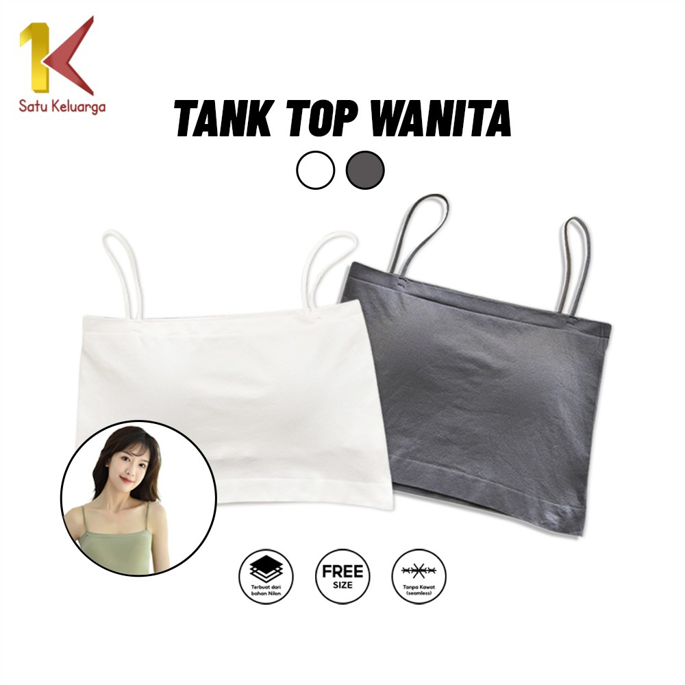 Jual Satu Keluarga Tank Top Crop Tali Spagheti Tanpa Lengan P263 Basic ...