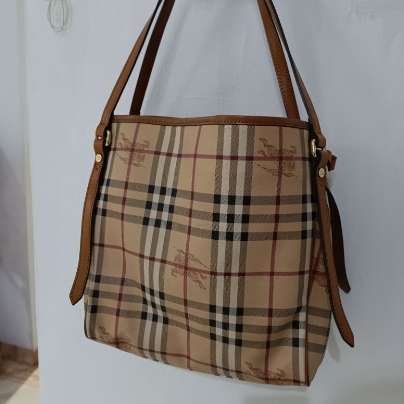 Jual TAS BURBERRY TOTE BAGS 100% AUTHENTIC ORIGINAL BROWN LEATHER ...