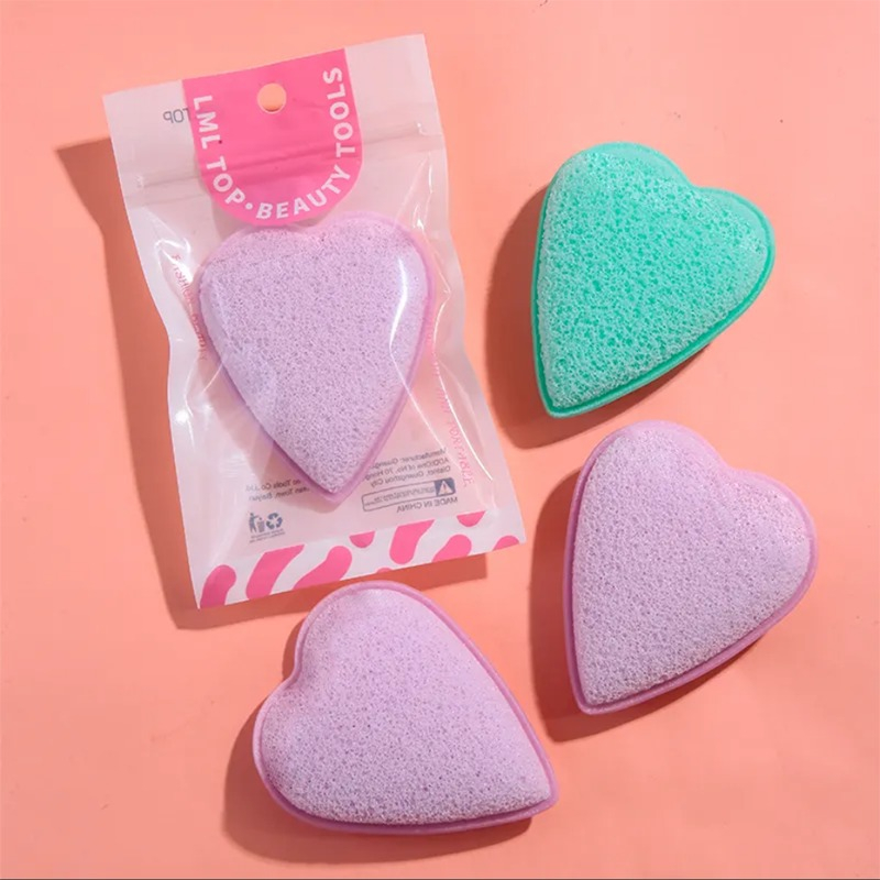 Jual Spon Pembersih Wajah bentuk Love Hati - Konjac Sponge - Natural ...