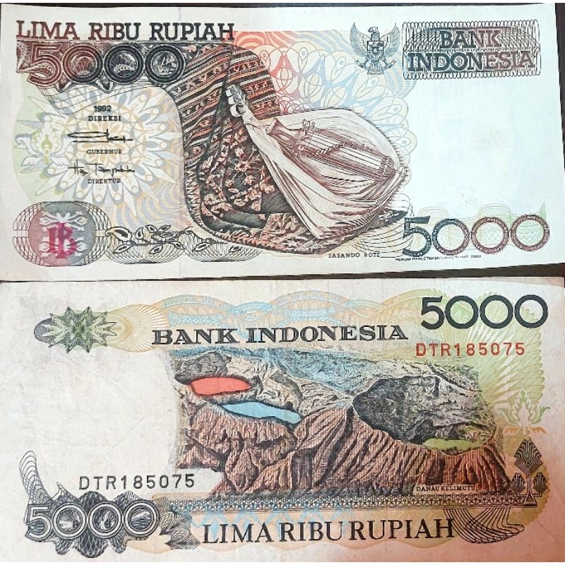 Jual Uang Kertas lama Pecahan Rp 5000 Tahun 1992 | Shopee Indonesia
