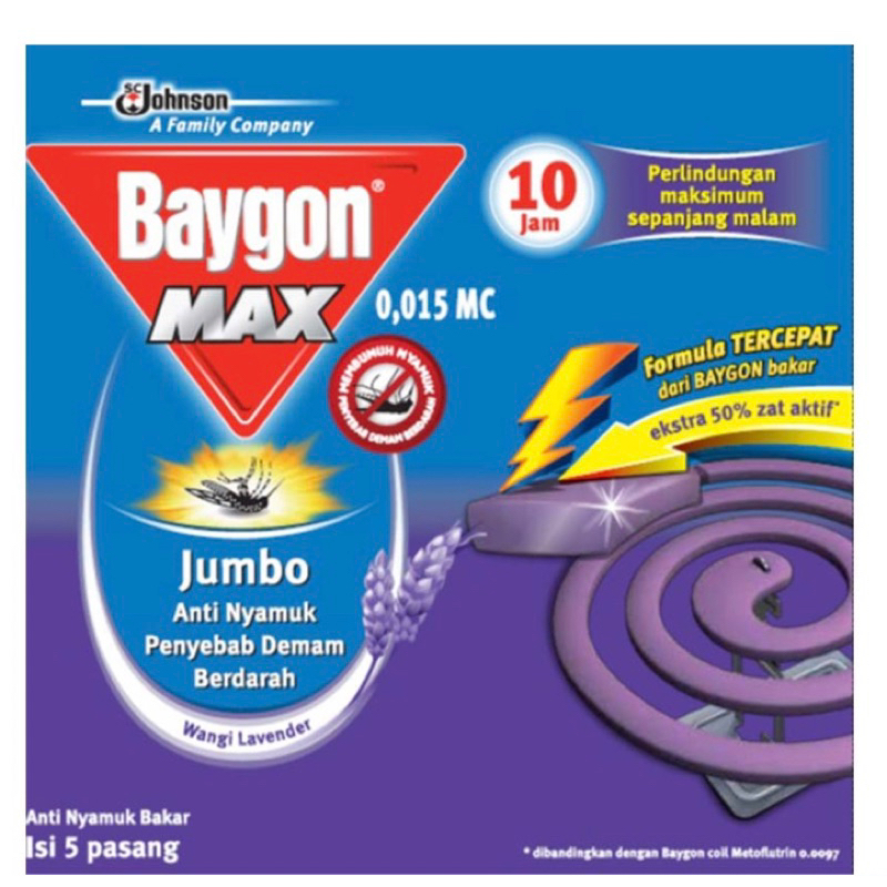 Jual Baygon Obat Nyamuk Bakar Jumbo isi 5pasang Varian merah dan ungu ...