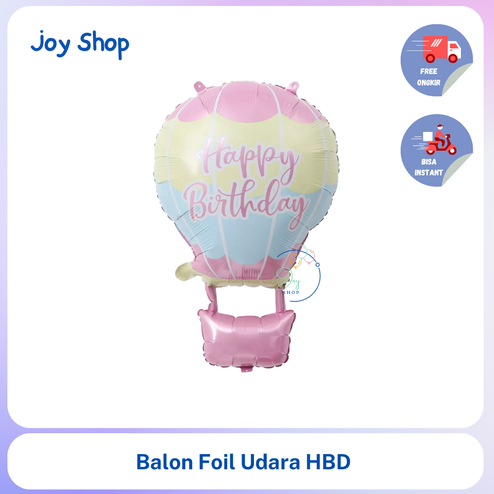 Jual Balon Foil Happy Birthday Balon Udara HBD Pink Besar Hot Air ...
