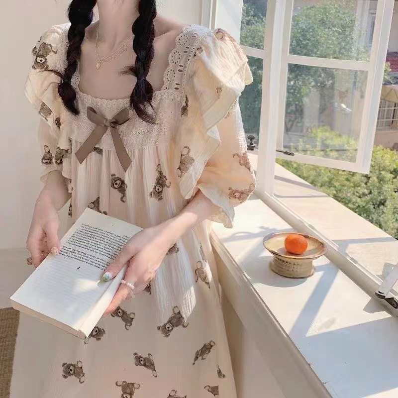 Jual HANNAH DASTER AESTHETIC BAJU TIDUR WANITA PIYAMA IMPORT MOTIF BEAR ...