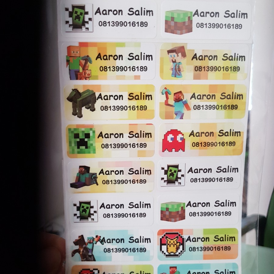 Jual Label Nama Waterproof - Minecraft | Shopee Indonesia
