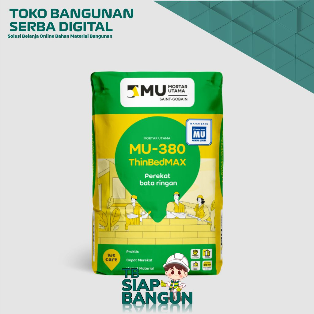 Jual Semen instan perekat bata ringan MU Mortar Utama MU380 40 kg baca ...