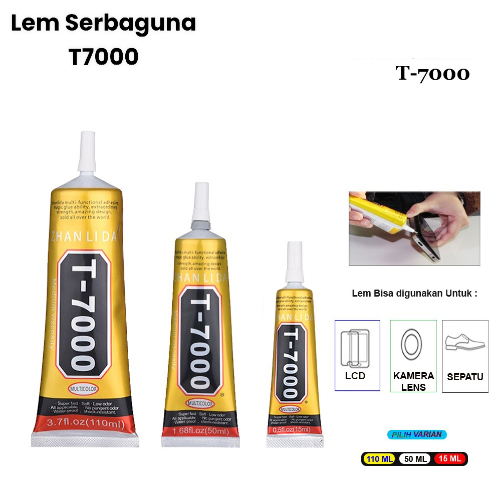 Jual Lem Hitam T7000 Serbaguna Lcd Touchscreen Kuat Handphone Gadget T7000 B7000 15ML 50ML 110ML ...