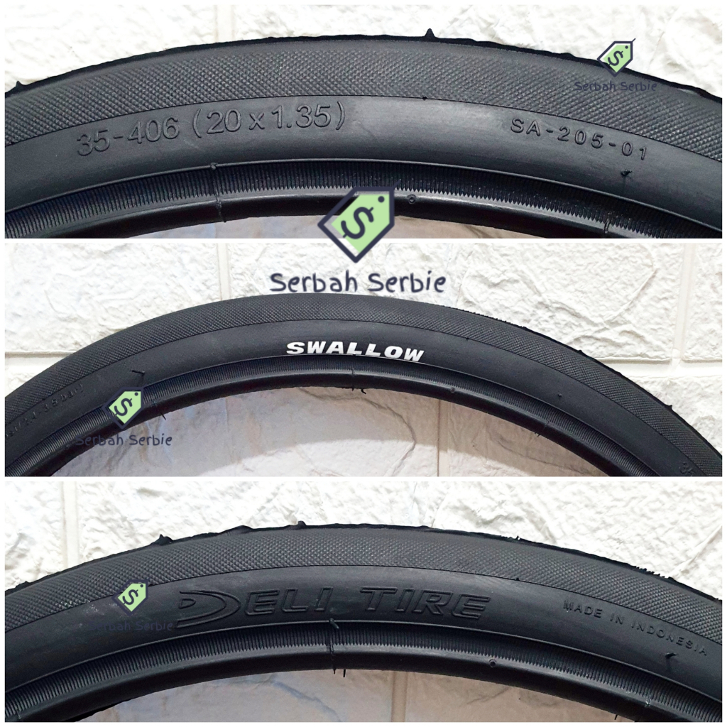Jual BAN LUAR SEPEDA 20 X 1.35 SWALLOW DELI TIRE SOFT HALUS 406 20X1.35 20X135 20 X 135 HITAM ...