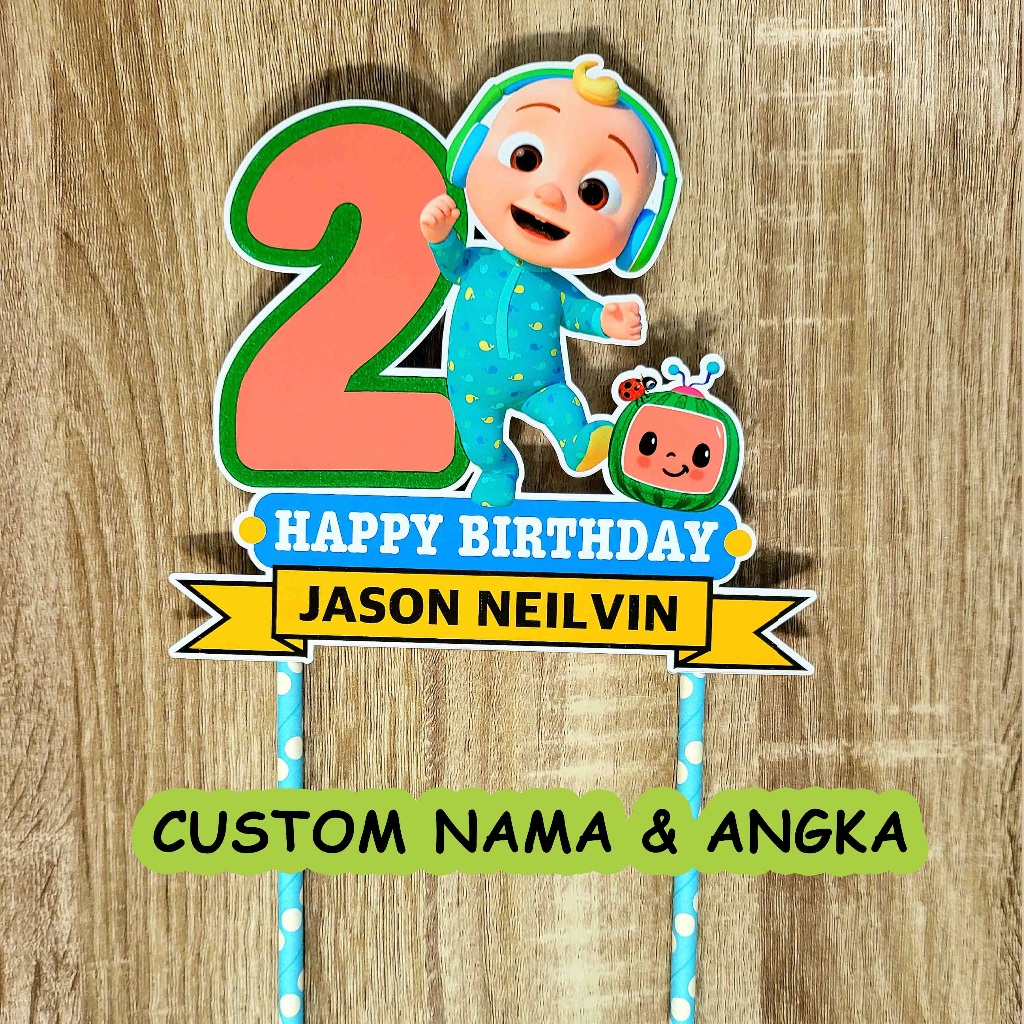 Jual Cake Topper COCOMELON CUSTOM ANGKA & NAMA / Hiasan Kue Ulang Tahun ...