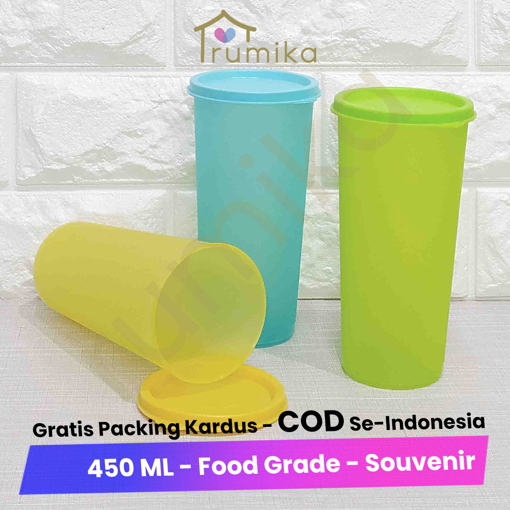 Jual Souvenir Gelas / Tumbler / Gelas Tutup Colorfull - 450 ML | Shopee Indonesia
