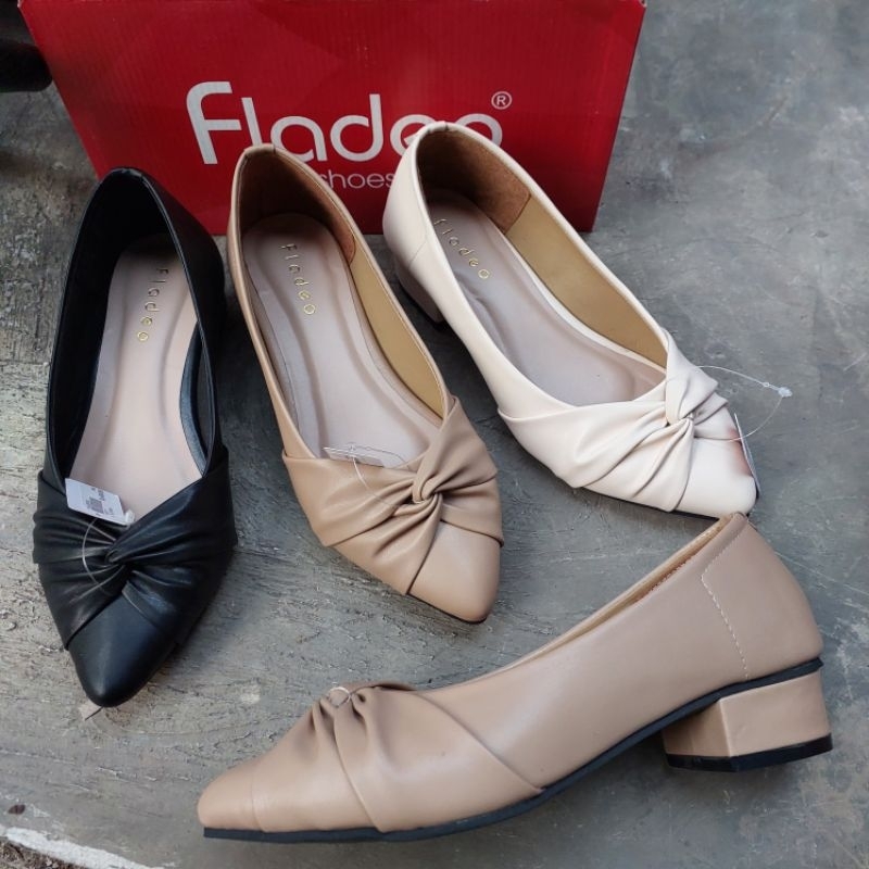 Jual Sepatu Pantofel Wanita simpel (FL) heels 3cm fladeo | Shopee Indonesia