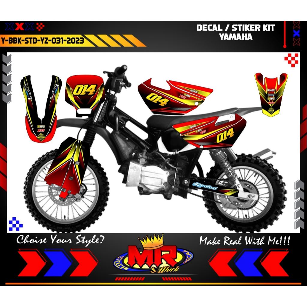 Jual Decal Kit Stiker Motor Yamaha Bebek Standar YZ MiniTrail Strip ...