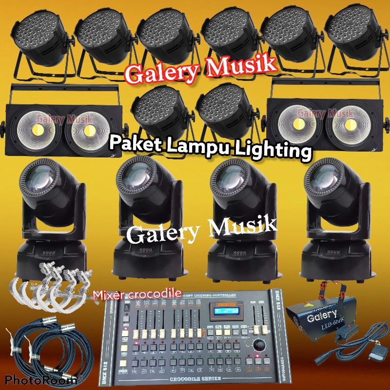 Jual paket lampu lighting Moving head beam 100watt , Parled 54Fullcolor ...