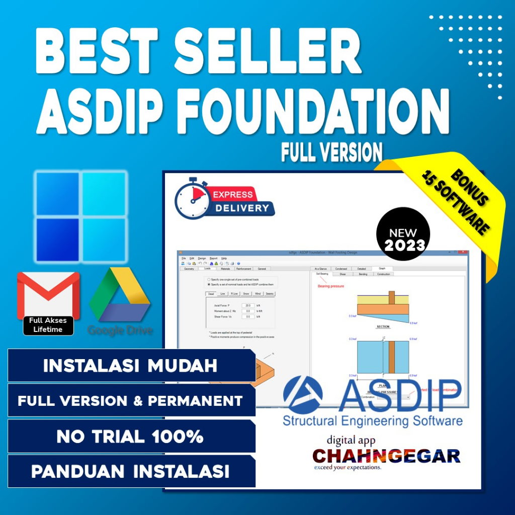Jual ASDIP Foundation 2024 Full Version Lisensi Lifetime Software ASDIP Structural Foundation ...