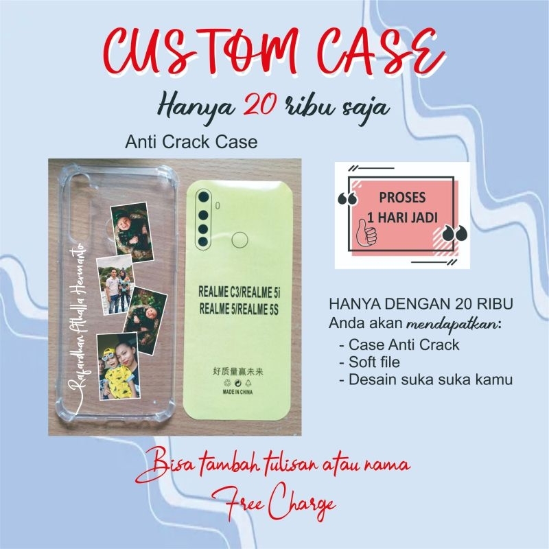 Jual custom case bahan anticrak bening blacmatte hitam,bisa pakaifoto ...