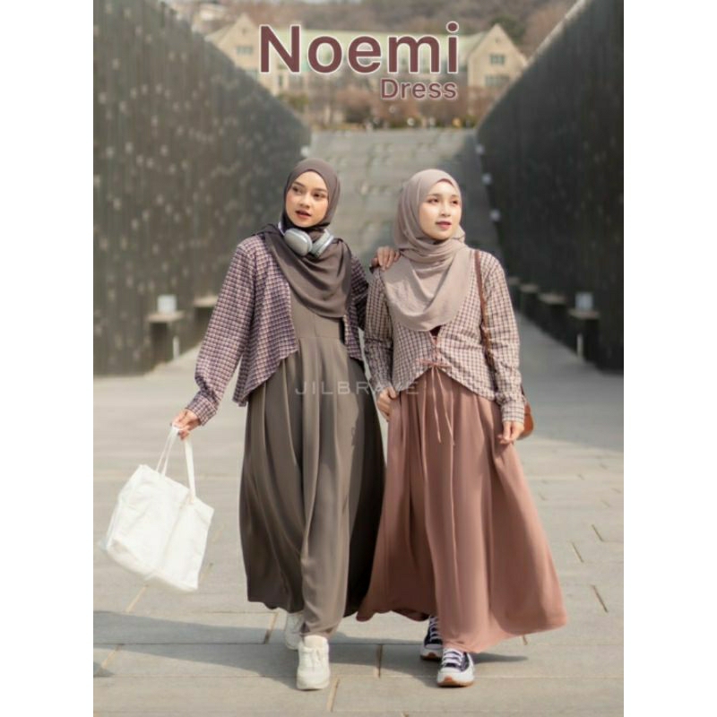 Jual NOEMI DRESS JILBRAVE | Gamis model Rok Rempel Bahan Air Flow ...