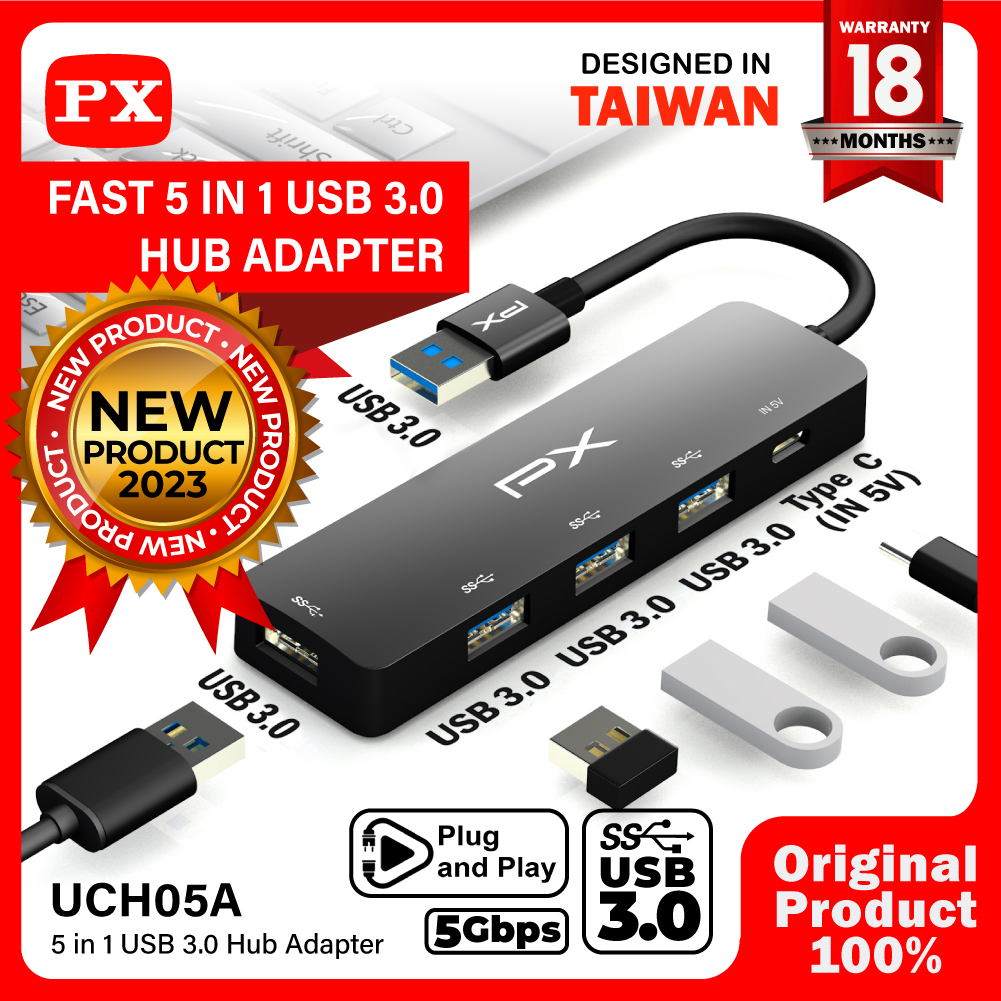 Jual USB Hub Converter USB 3.0 Connector Adaptor Laptop 5 in 1 PX ...