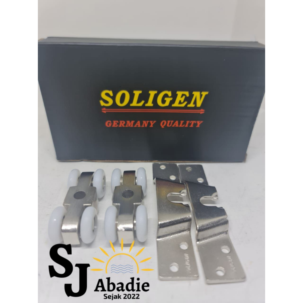 Jual (1 SET) SOLIGEN Roda Rel Pintu Geser Sliding Dorong Beban 100 Kg ...