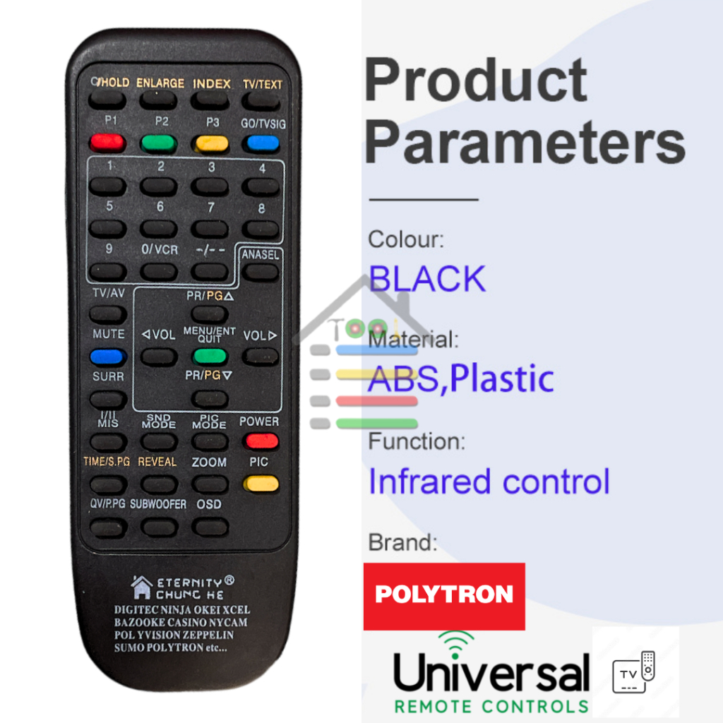 Jual REMOTE TV TABUNG POLYTRON MINIMAX DIGITEC NINJA HITAM TANPA DUS ...