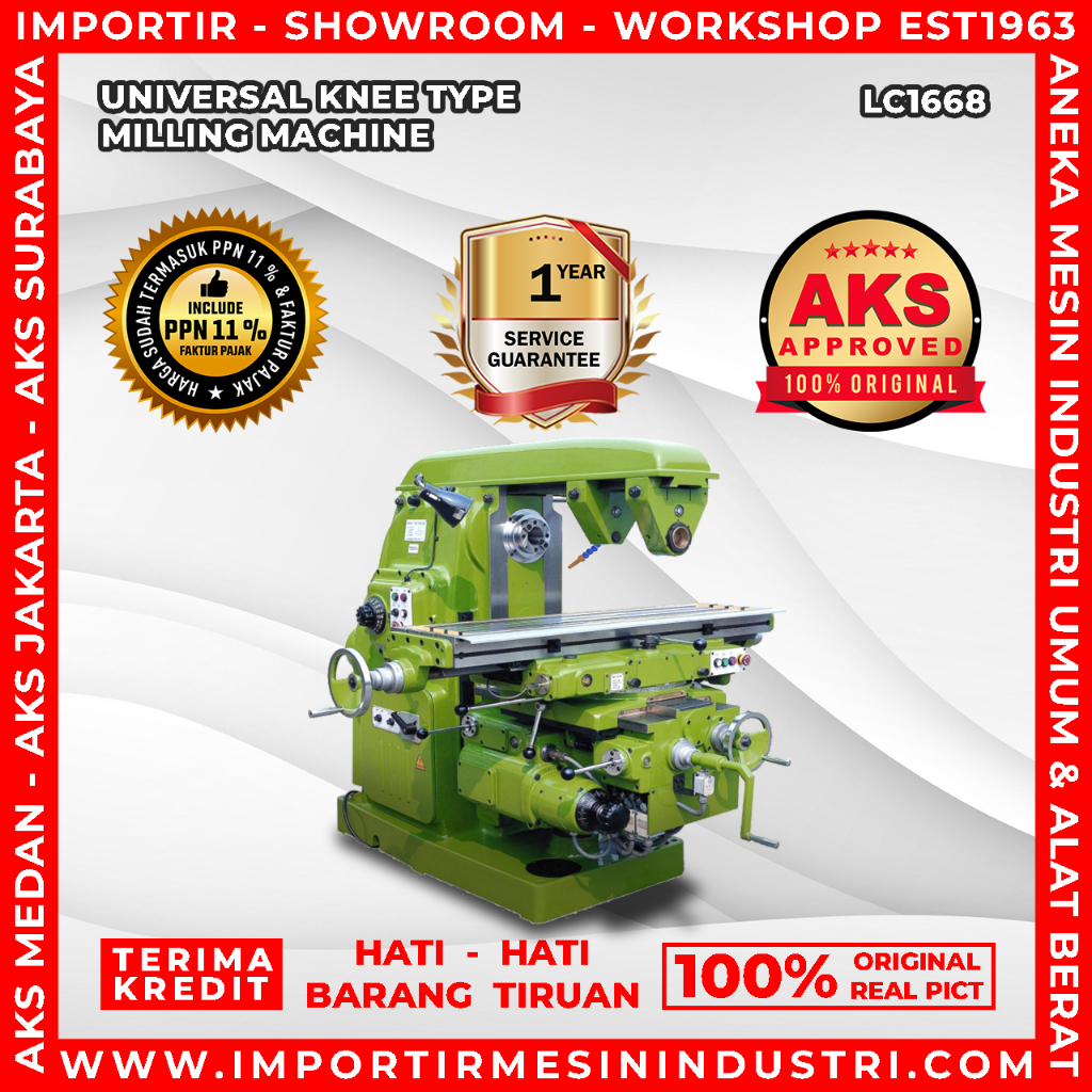 Jual Mesin Milling 3850 Kg Universal Knee Metal Working Machine ...
