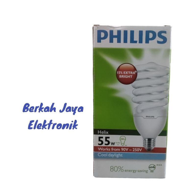 Jual Lampu PHILIPS Helix 55 Watt Putih Cool Daylight lampu Spiral Tornado | Shopee Indonesia