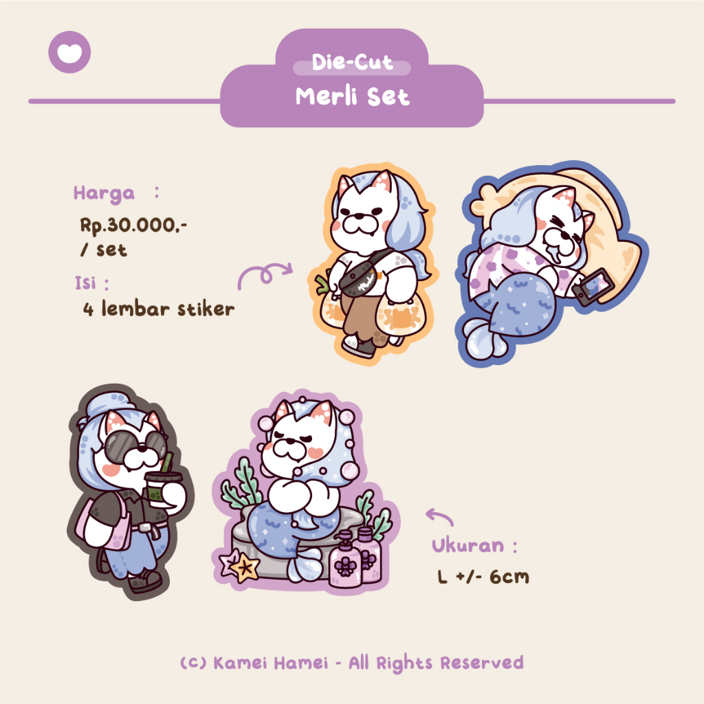 Jual Merli The Merlion Series | Kamei Hamei Die-Cut Sticker | Shopee ...