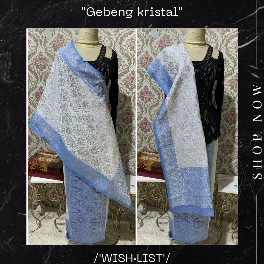Jual Kain Tenun Tradisional Gebeng Kristal Songket Kekinian Selendang Murah Ulos Model Desain ...