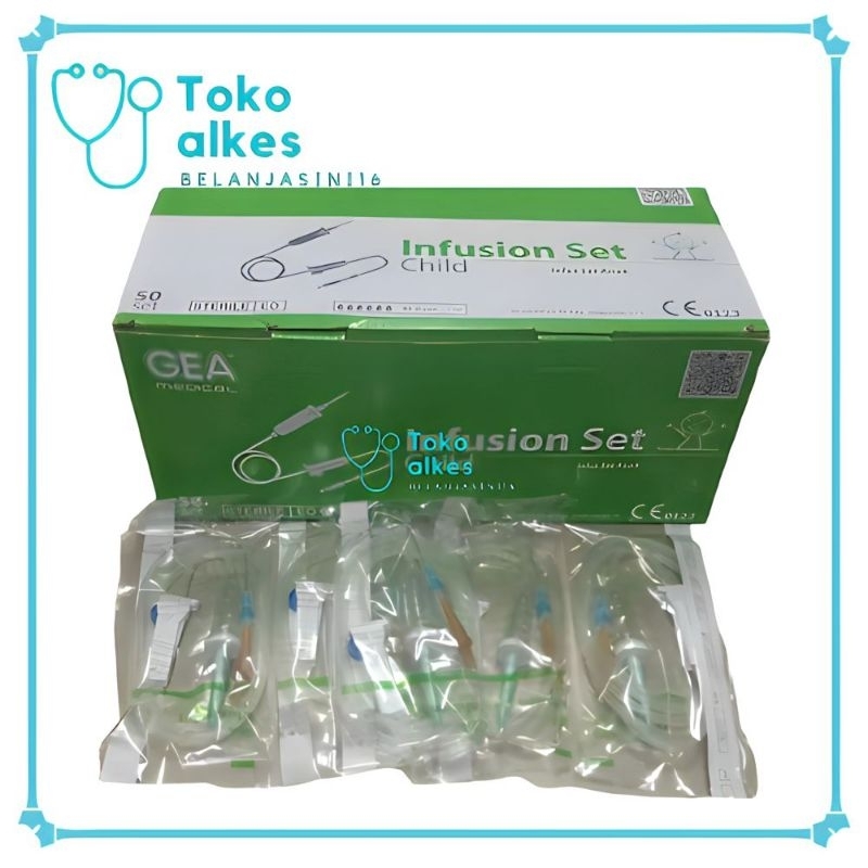 Jual Per Box Infuset GEA Dewasa / Anak / Selang Infus isi 50 pcs ...