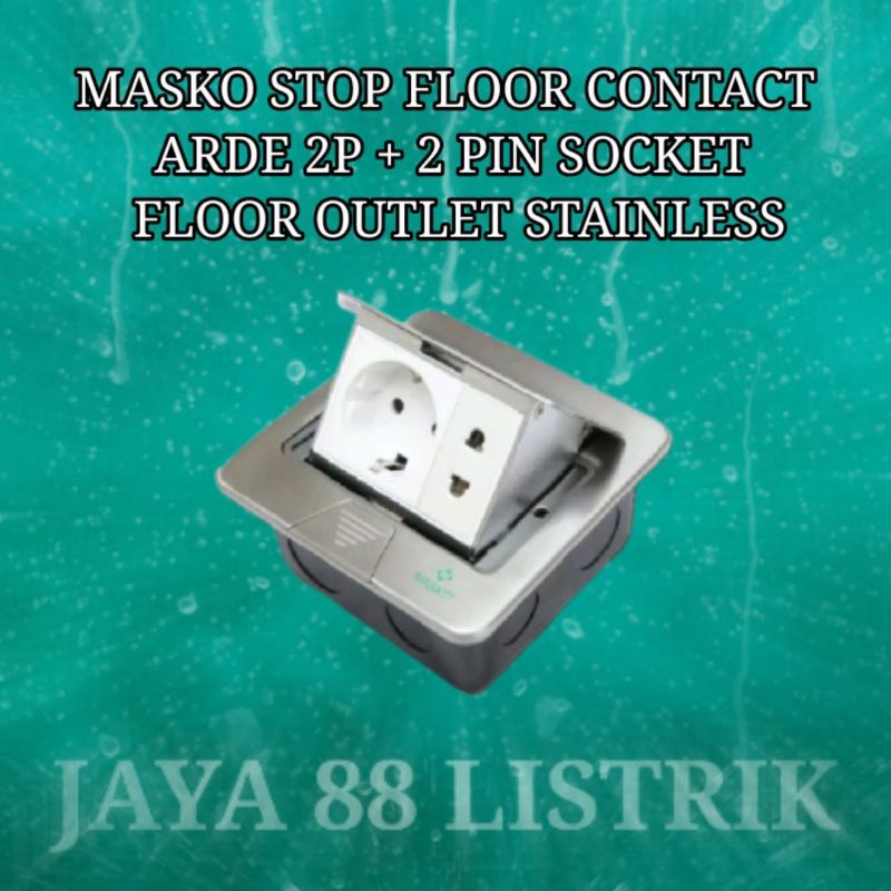 Jual MASKO STOP KONTAK LANTAI ARDE 2P + 2 PIN SOCKET FLOOR OUTLET STAINLESS | Shopee Indonesia