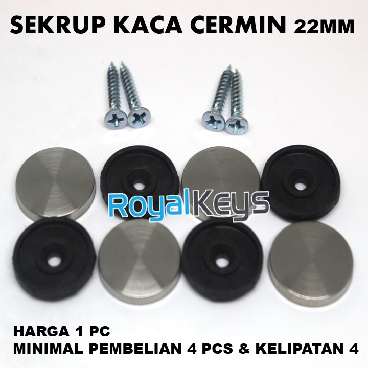 Jual Sekrup Skrup Topi Baut Kaca Cermin 22mm 22 mm Stainless Plastic ...