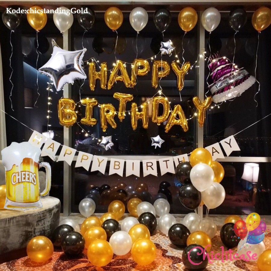 Jual Set Balon Happy Birthday HBD Huruf Foil Alphabet Alfabet Tebal ...