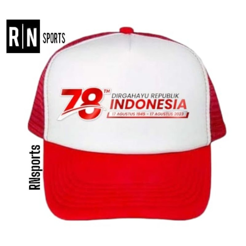 Jual TOPI HUT RI KE 78 TAHUN // TOPI TRUCKER JARING 78 TAHUN INDONESIA ...