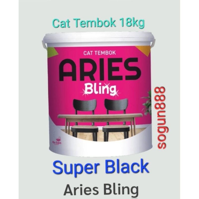 Jual Cat tembok Aries Bling 18 kg Super black / hitam.. | Shopee Indonesia