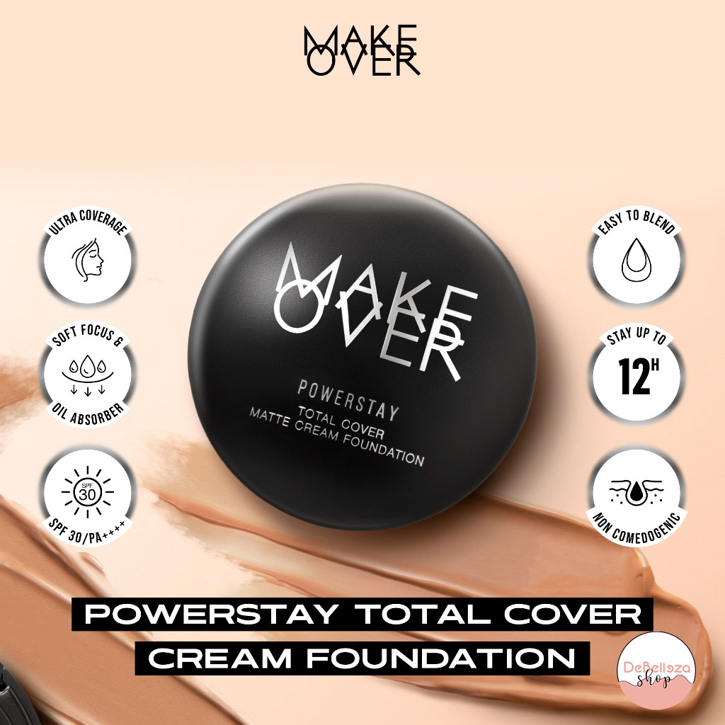 Jual MAKE OVER Powerstay Total Cover Matte Cream Foundation - Alas ...