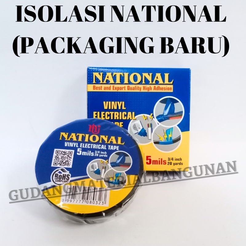 Jual isolasi solasi listrik national 3/4" x 20 yards 100% original ...