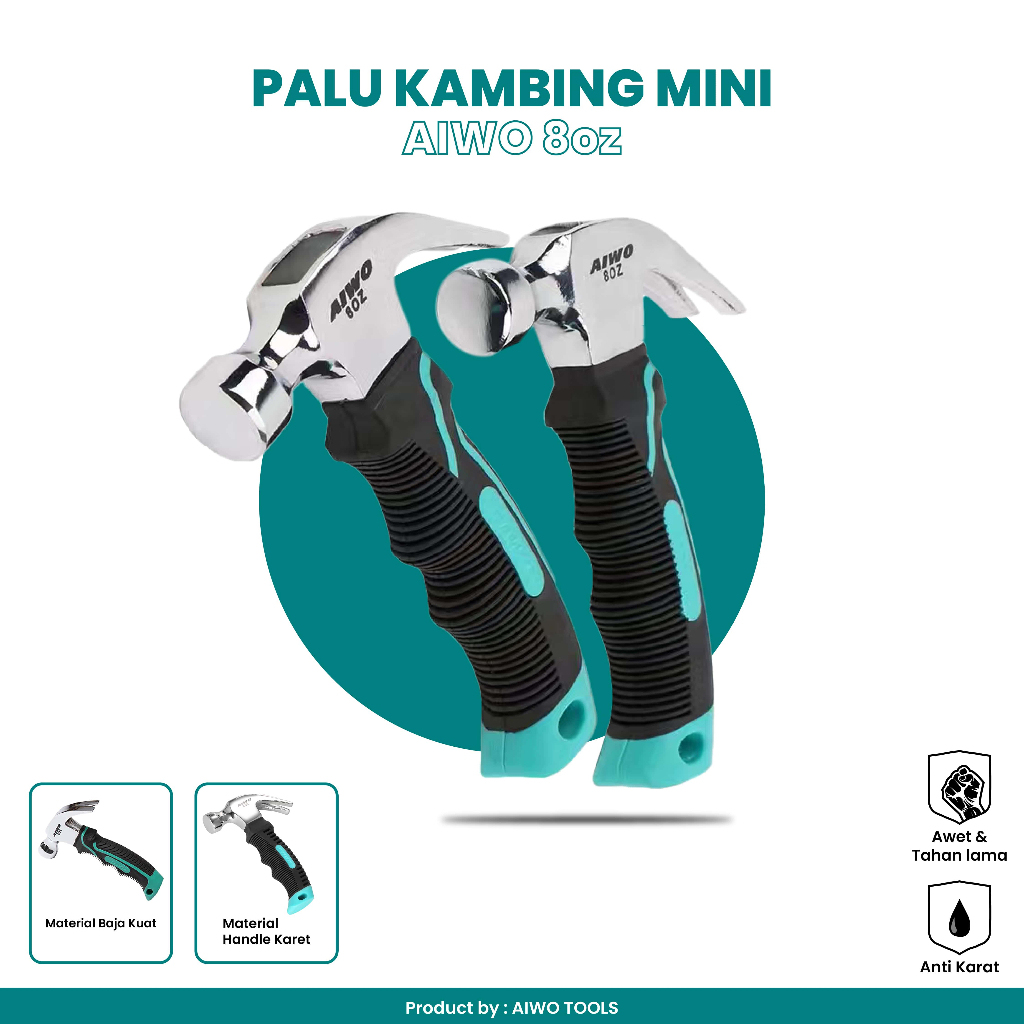 Jual AIWO TOOLS - TOP GRADE PALU KAMBING MINI 8 OZ GIGI+MAGNET (BAJA ...