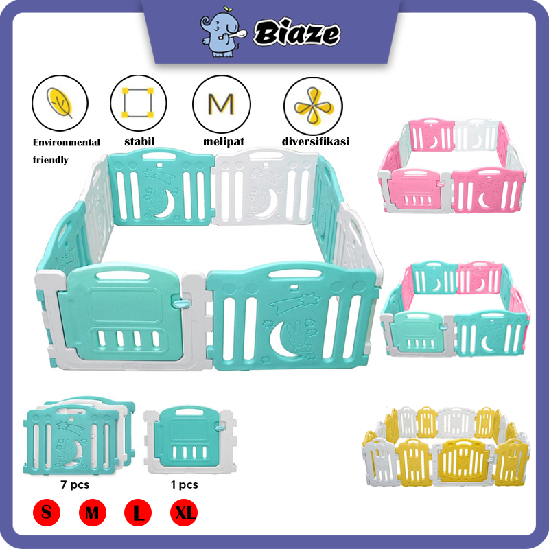 Jual Biaze Pagar Bayi Set Pagar Mainan Anak Playpen Baby Motif Bulan ...