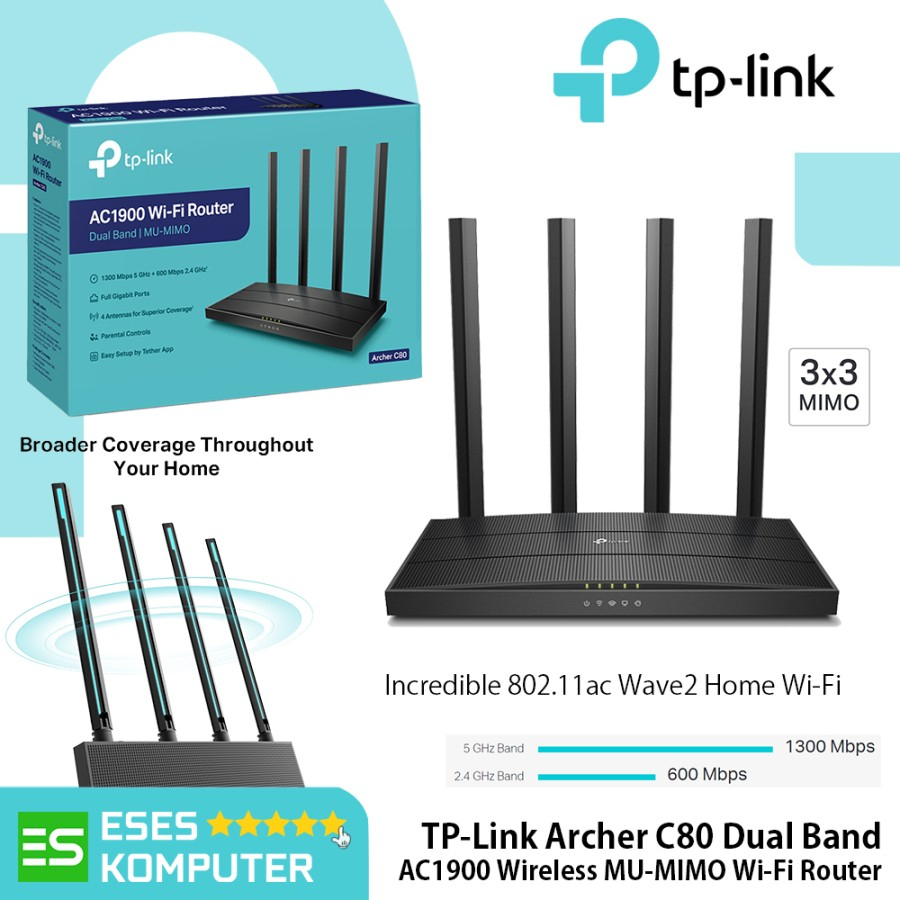Jual Router TP-Link Archer C80 AC1900 Wireless 3x3 MU-MIMO Wi-Fi Router | Shopee Indonesia