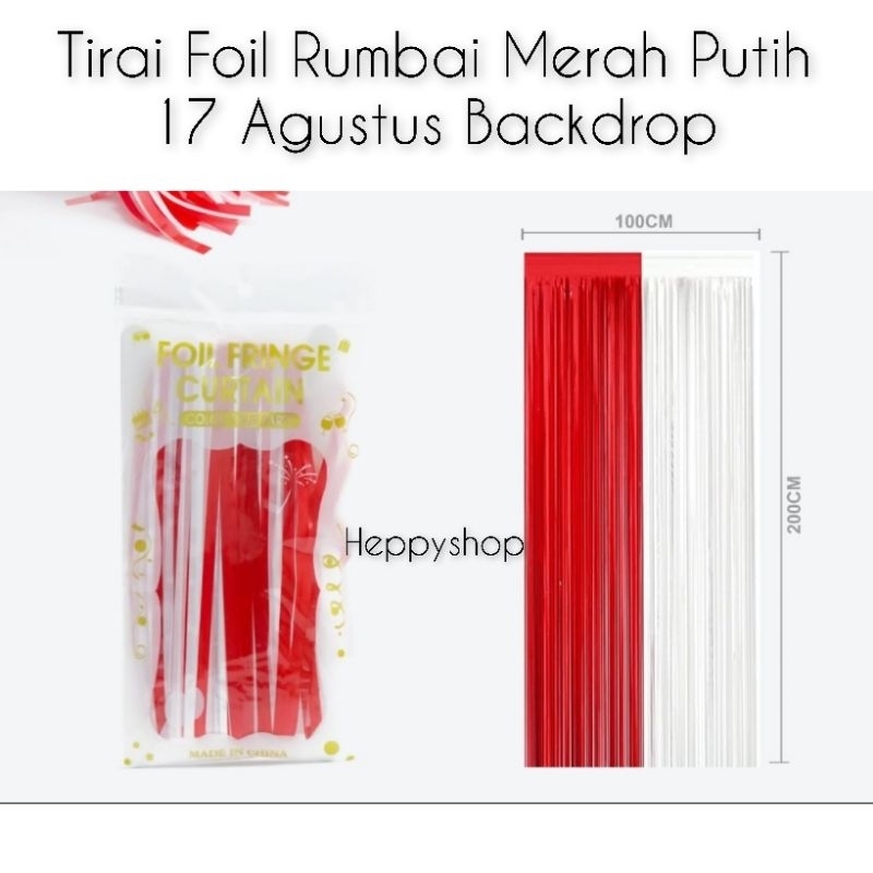 Jual Tirai Foil Rumbai Merah Putih 17 Agustus Backdrop | Shopee Indonesia