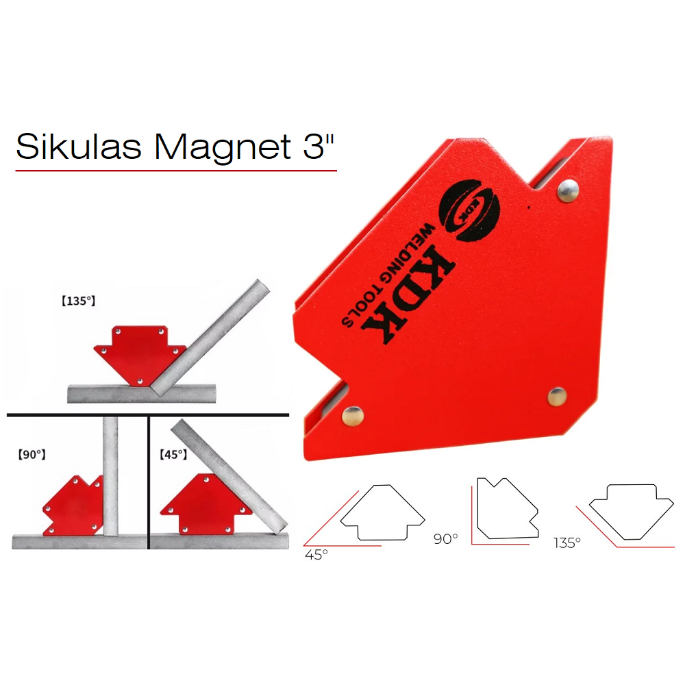 Jual KDK Siku Las Magnet 25 Lbs 3 Inch Siku Magnet 3" Arrow Holder 25 ...