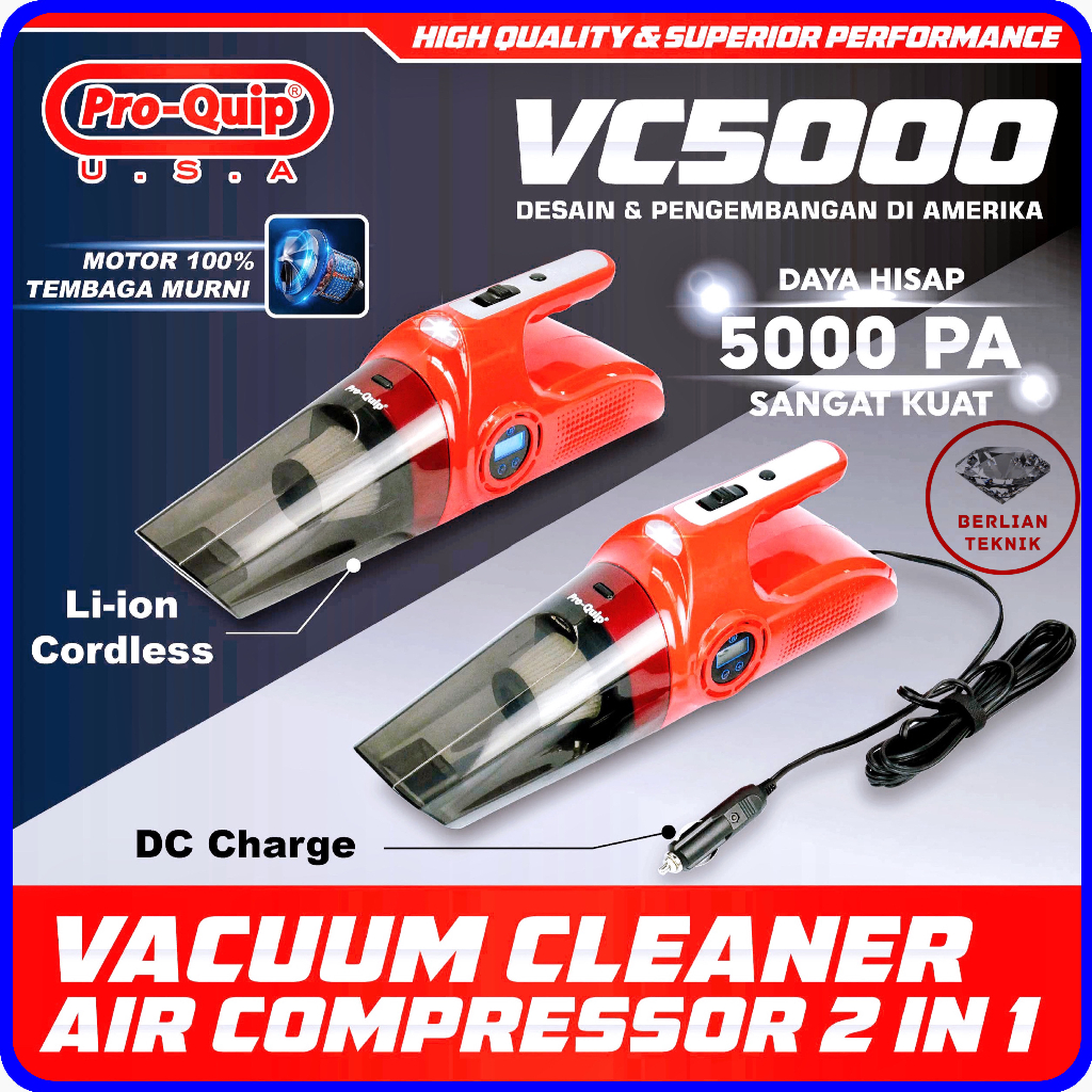 Jual Vacuum Cleaner Portable Cordless Proquip VC 5000 Air Compressor 2 ...