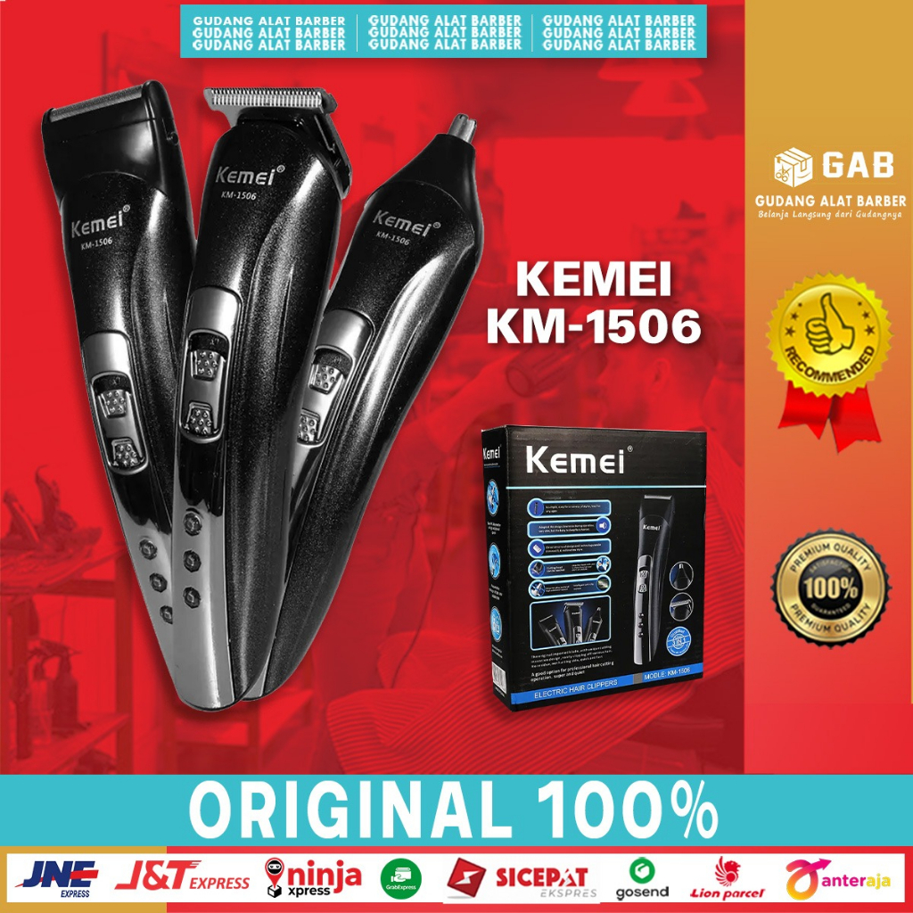 Jual Hair Trimmer 3 in 1 Kemei KM 1506 Multi Functional Grooming Set 6000 Rpm Original | Shopee ...