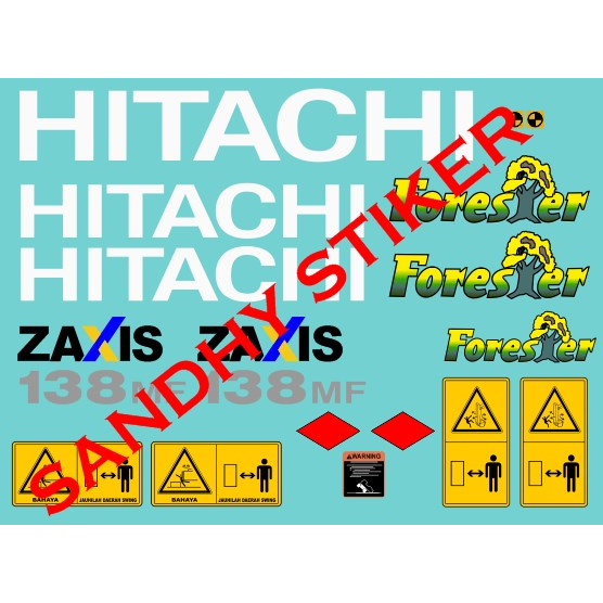 Jual Stiker Alat Berat HITACHI 138MF Forester sticker Excavator ...