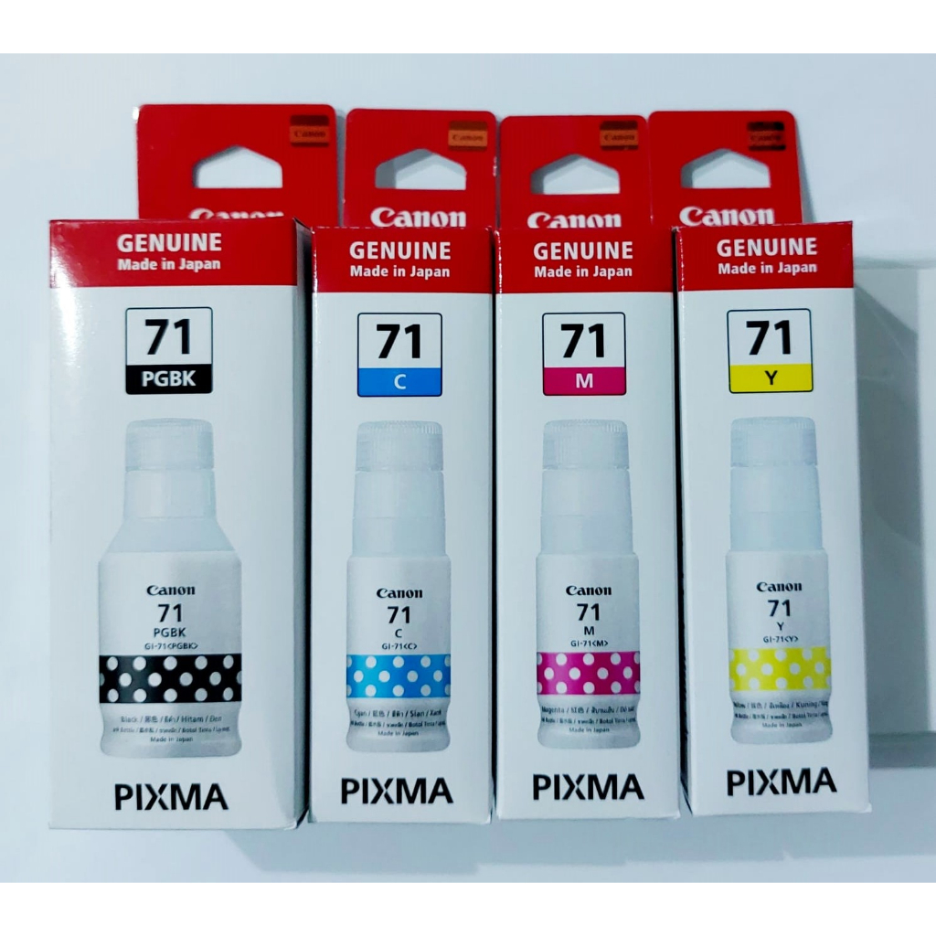 Jual Paket Tinta Canon Original GI 71 GI-71 Bk CMY Canon G1020 G2020 G3020 G3060 G2770 | Shopee ...