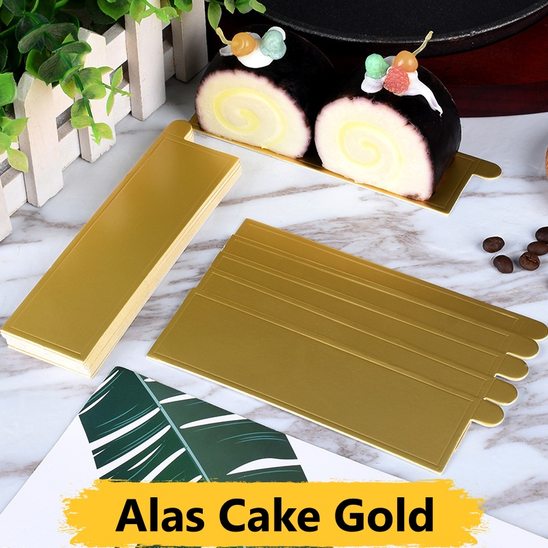 Jual aiGooTan - ALAS CAKE GOLD PANJANG - Tatakan Kue Mini Slice Cake ...