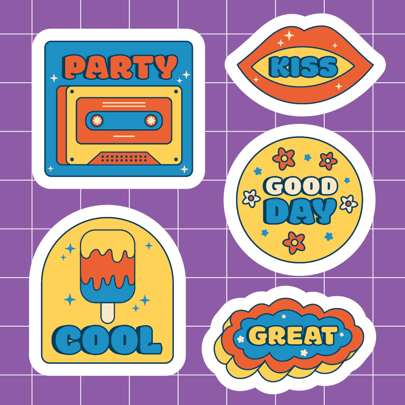 Jual Sticker Retro Design Cute Pack Sticker Deco Journal Sticker Tumbler Stiker Laptop