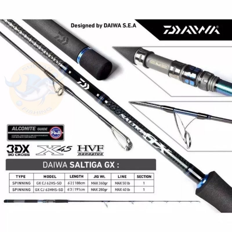 Jual Joran Jigging Daiwa SALTIGA GX CJ 62HS/ 63MHS/ 64MS | Jigging Dasaran Kolam Monster Fish ...