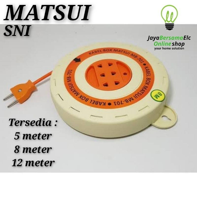Jual Box Kabel / Roll Kabel 5m 8m 12m 3 Lubang MATSUI SNI | Shopee ...