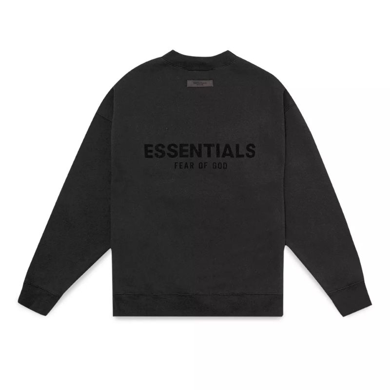 Jual FOG Essentials Back Velvet Text Sweatshirt Black | Shopee Indonesia
