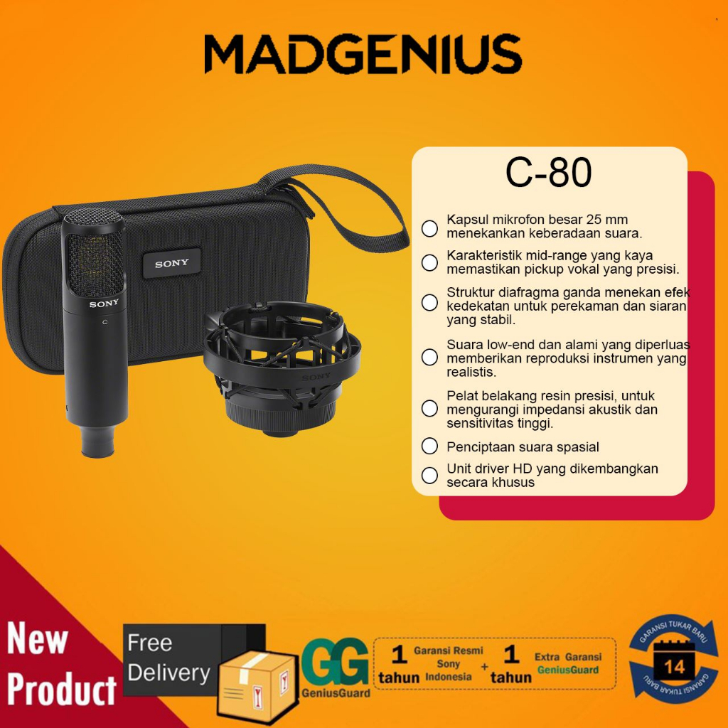 Jual SONY Original C-80 Mikrofon condenser uni-directional / C80 / C 80 ...